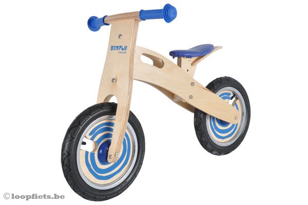 Woodtoys Houten loopfiets blauw | Loopfiets.be