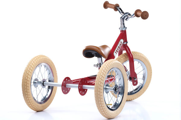 Trybike Steel retro rood 2-in-1 | Loopfiets.be