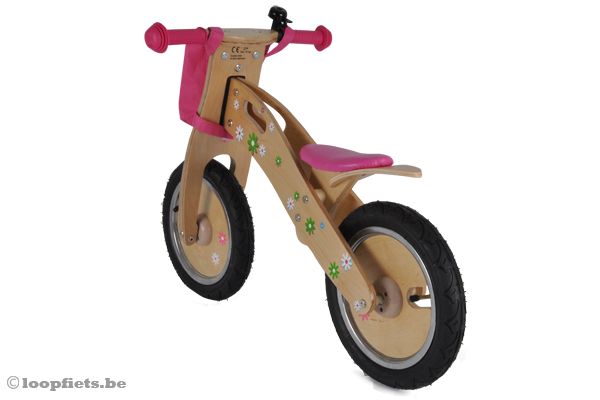 Woodtoys Houten loopfiets roze | Loopfiets.be