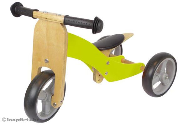 Woodtoys Smart bike 2 in 1 licht groen | Loopfiets.be